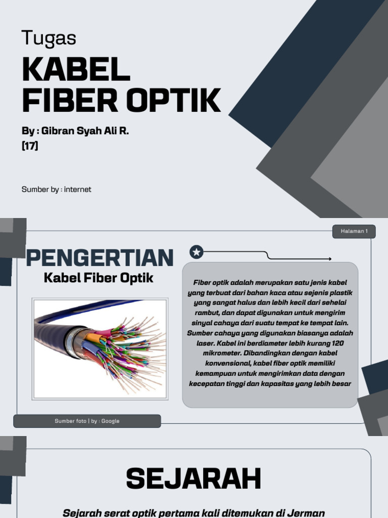 Kabel Fiber Optic (Canva) | PDF | Komputer