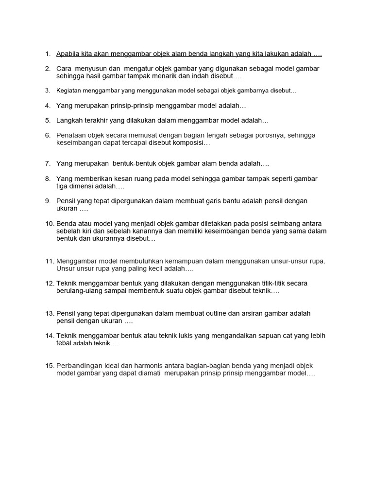 Soal Soal Menggambar Model | PDF