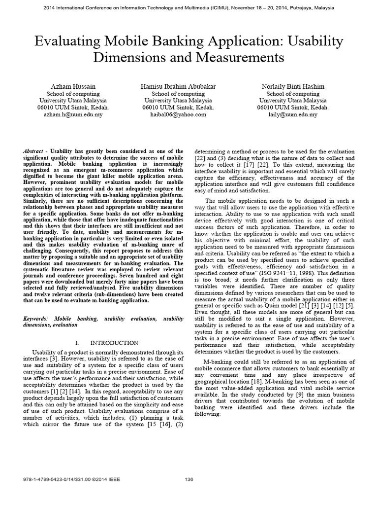 Evaluating Mobile Banking Application Usability Dimensions And