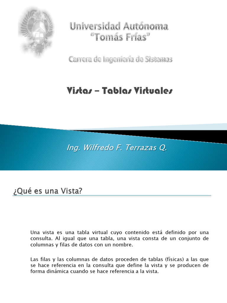 Creación y Uso de Tablas Virtuales | PDF | Bases de datos | Informática