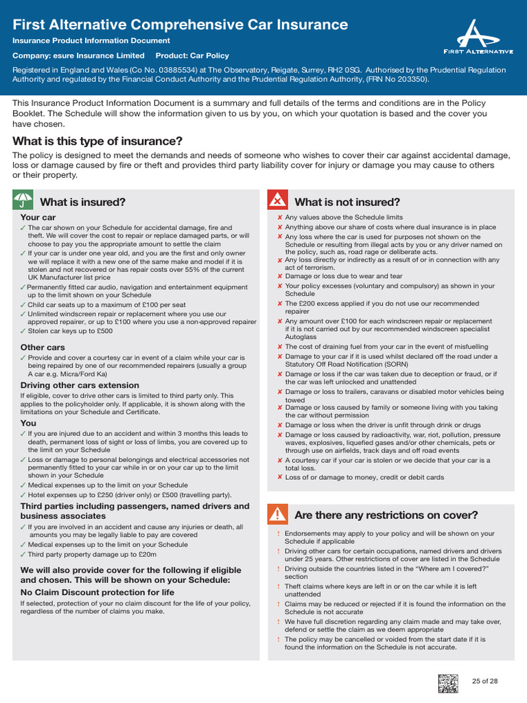 Comprehensive - Insurance - Product - Information - Document ...