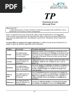 TP N°1 Traitement de Texte (MS WORD) | PDF | Microsoft Word | Informatique