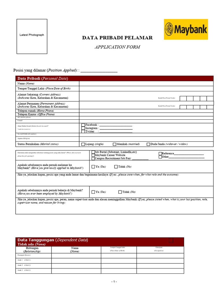 (NEW) Maybank Application Form - Dec2020 | PDF