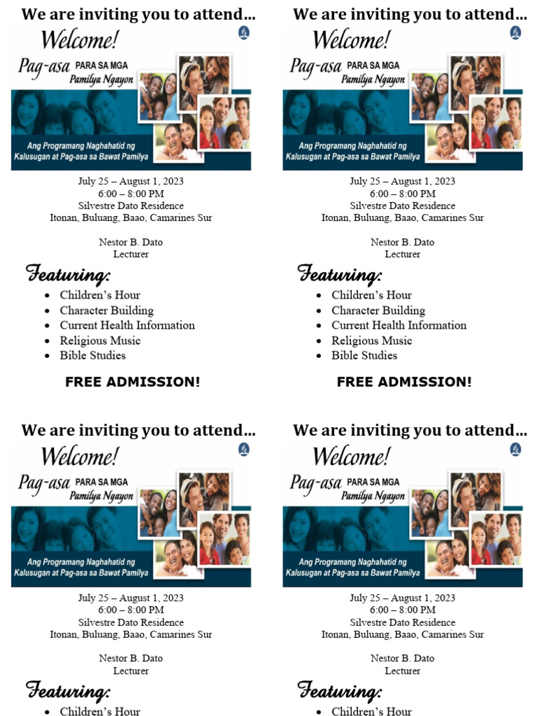 Moral Recover Program Flyers Invites | PDF