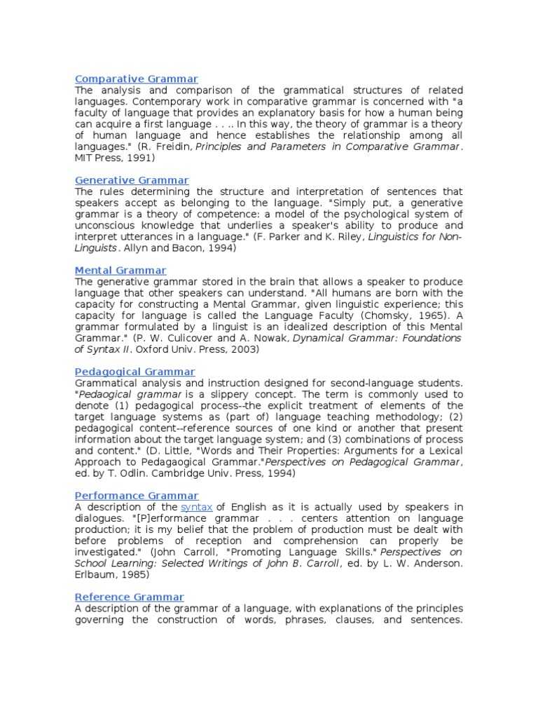 10 Types of Grammar | PDF | Grammar | Linguistics