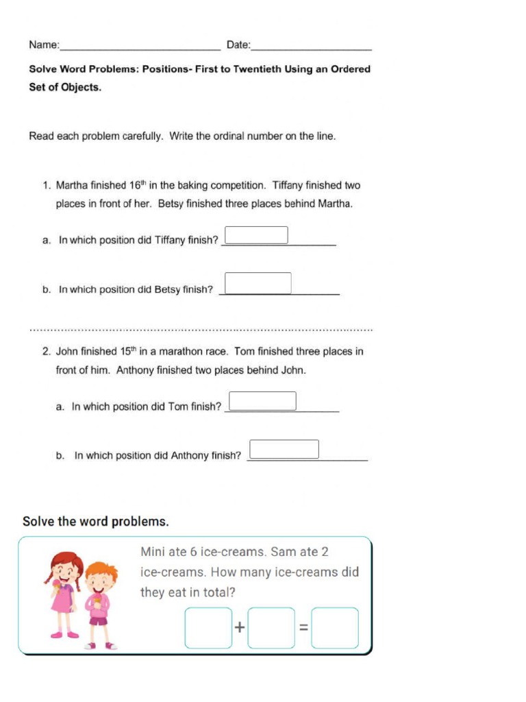 Math Quiz - Grade 1 | PDF