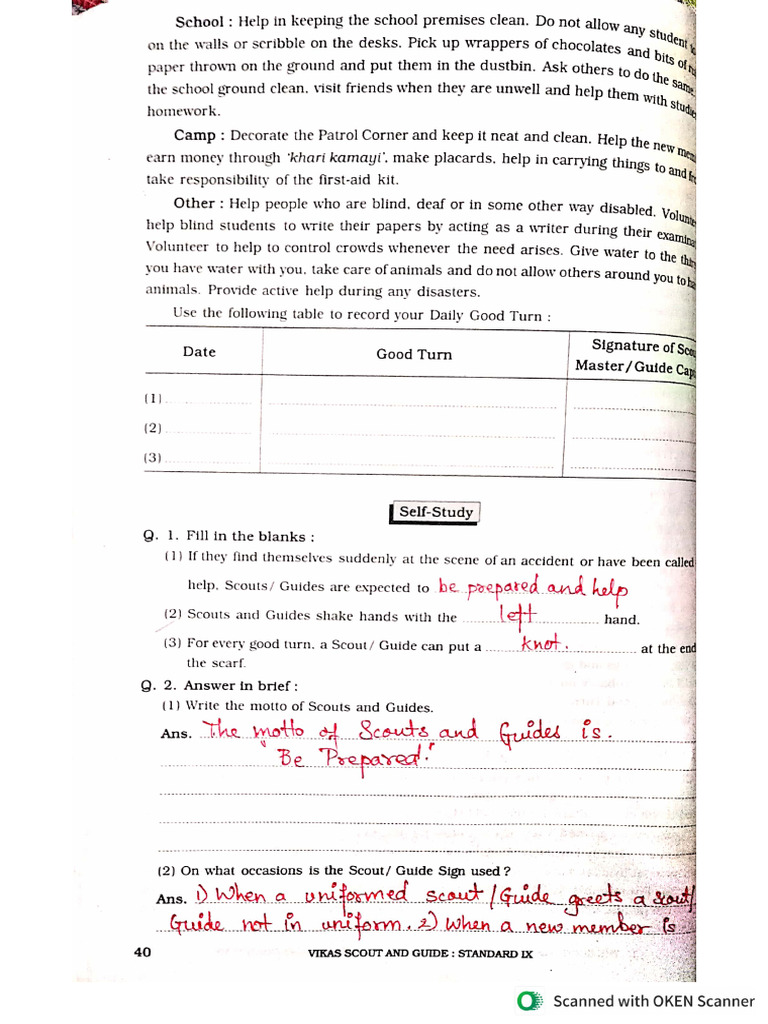 Scout and Guide Section 2 - Lesson No.1 To 4 | PDF