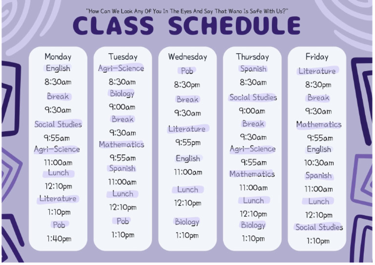 Alexis Timetables | PDF
