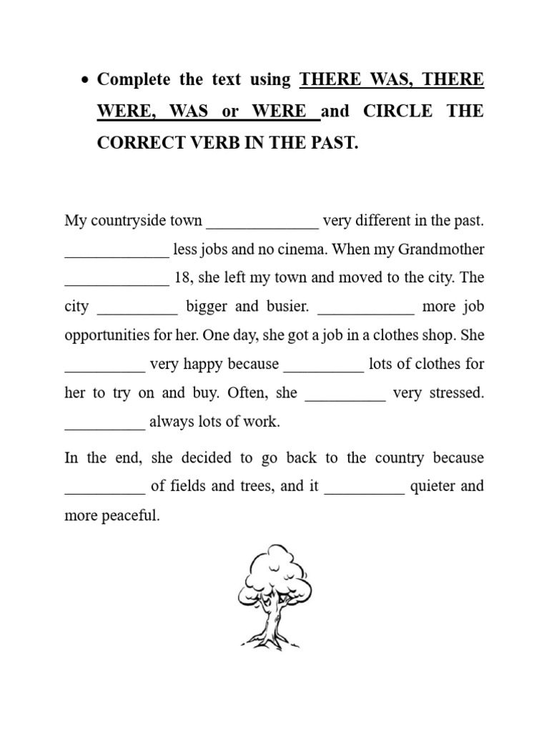 Complete The Text Using THERE WAS | PDF