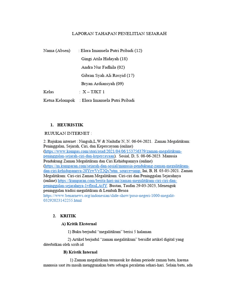 Laporan Tahapan Penelitian Sejarah | PDF Laporan Tahapan Penelitian Sejarah | PDF