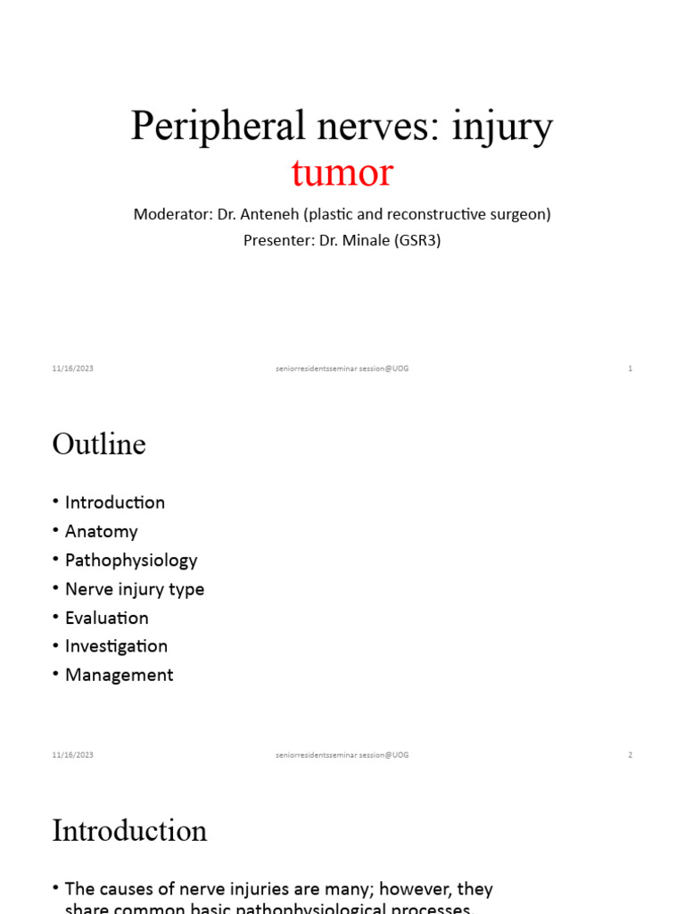 Peripheral Nerves Injury and Management Prinicple | PDF | Injury | Ischemia