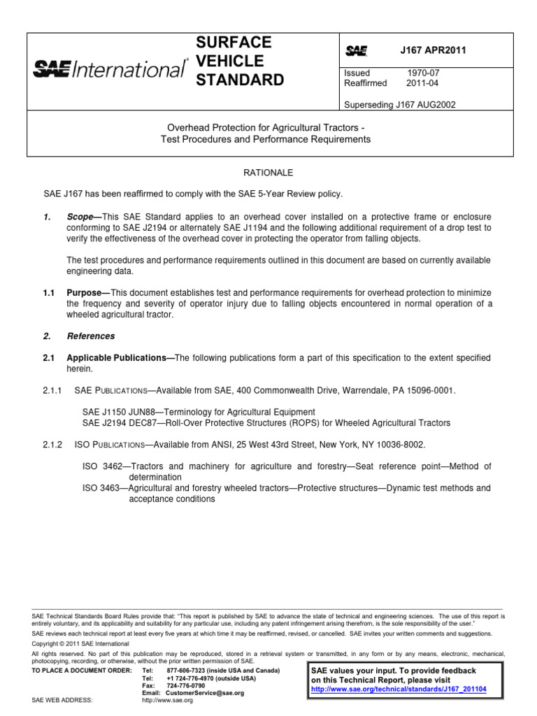 Sae J167-2011 | PDF