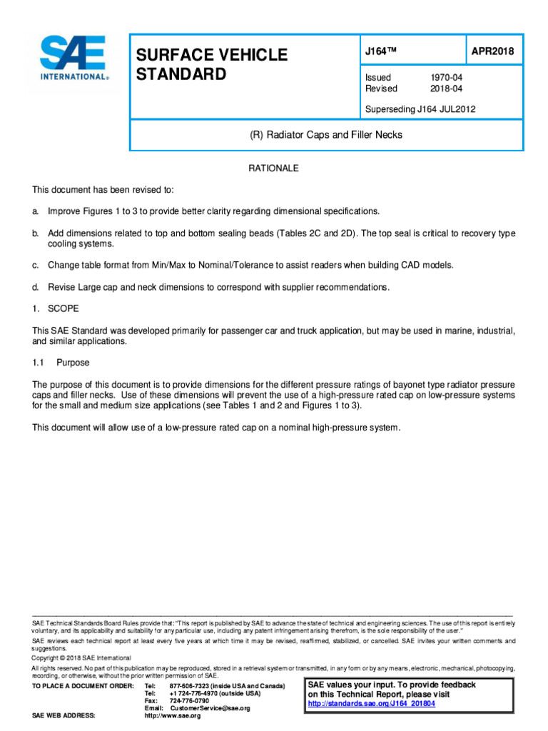 Sae J164-2018 | PDF