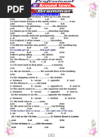 Class 7 Prepositions Worksheet with Answers | PDF | Morphology | Languages