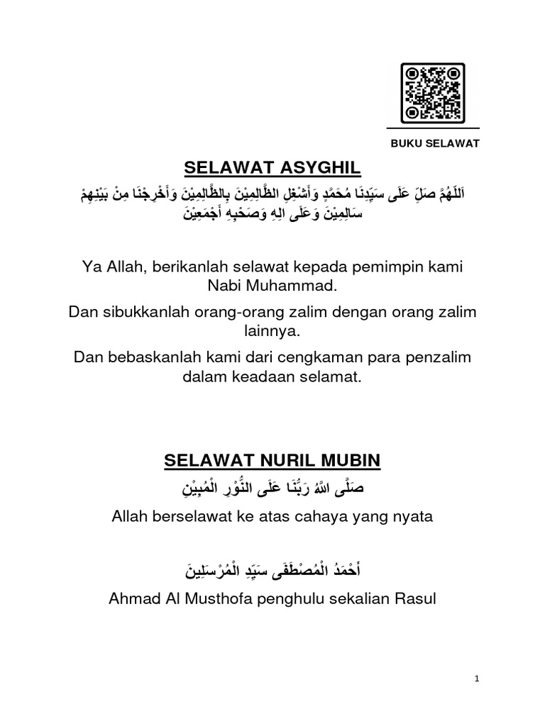 Lirik dan Fadhilat Selawat Nuril Mubin | PDF | Agama & Spiritualitas