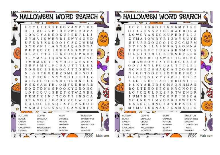 Caça Palavras Halloween | PDF