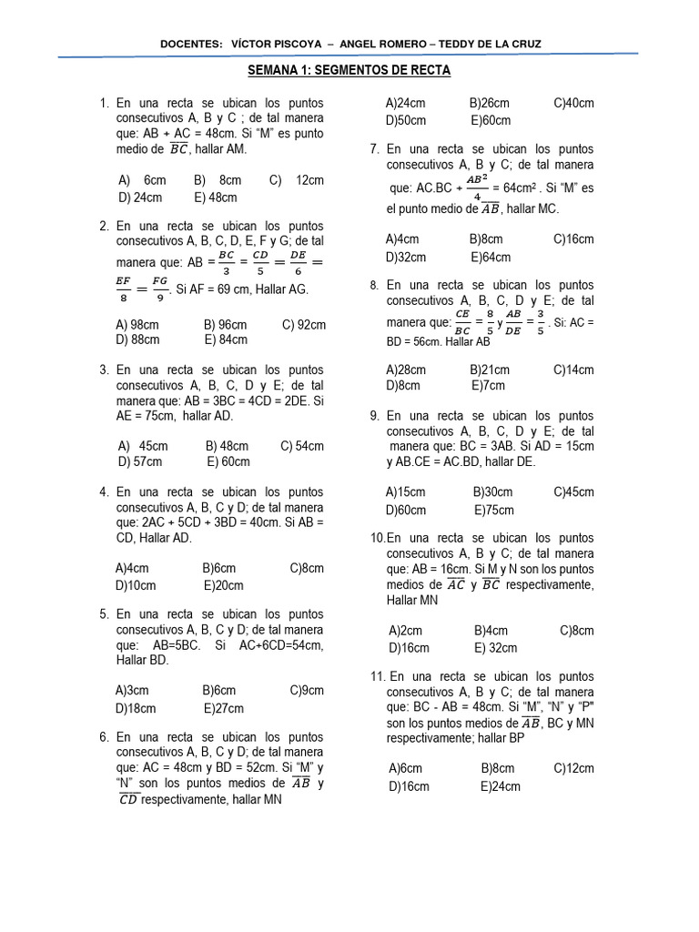 Semana 1 Segmentos | PDF