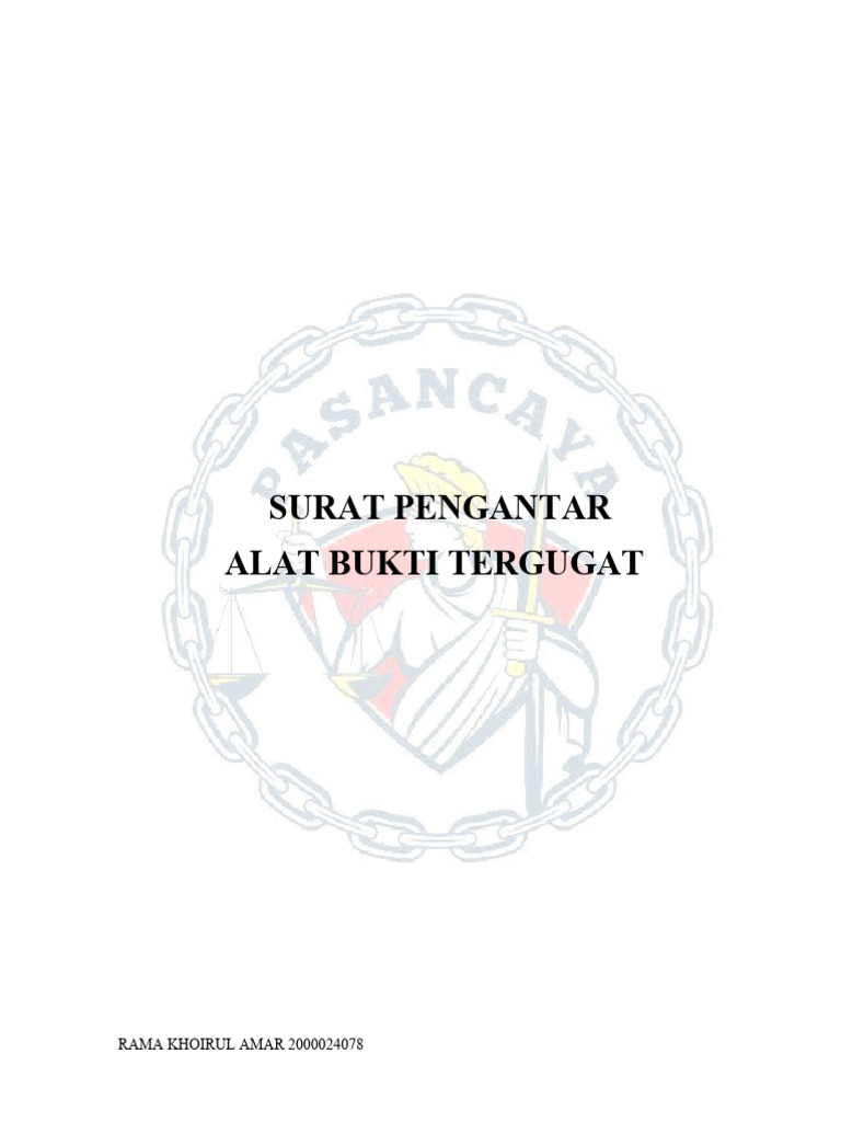 Surat - Pengantar - Alat - Bukti - Tergugat | PDF