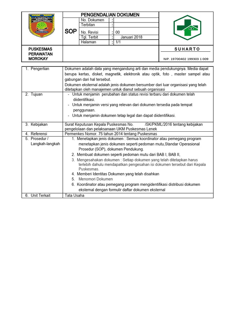 5512 Sop Pengendalian Dokumen Kebijakan | PDF