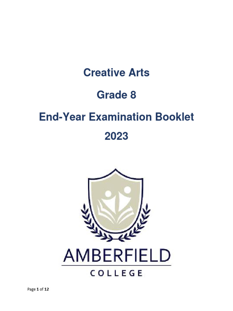 Grade 8 Creative Arts Exam Guide 2023 | PDF | Human Voice | Play (Theatre)