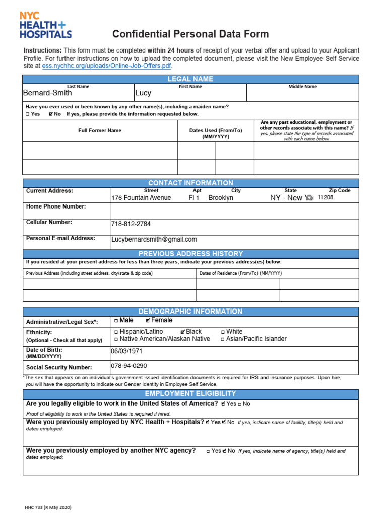 Confidential Personal Data Form R May 2020 Copy 2 | PDF | Race And ...