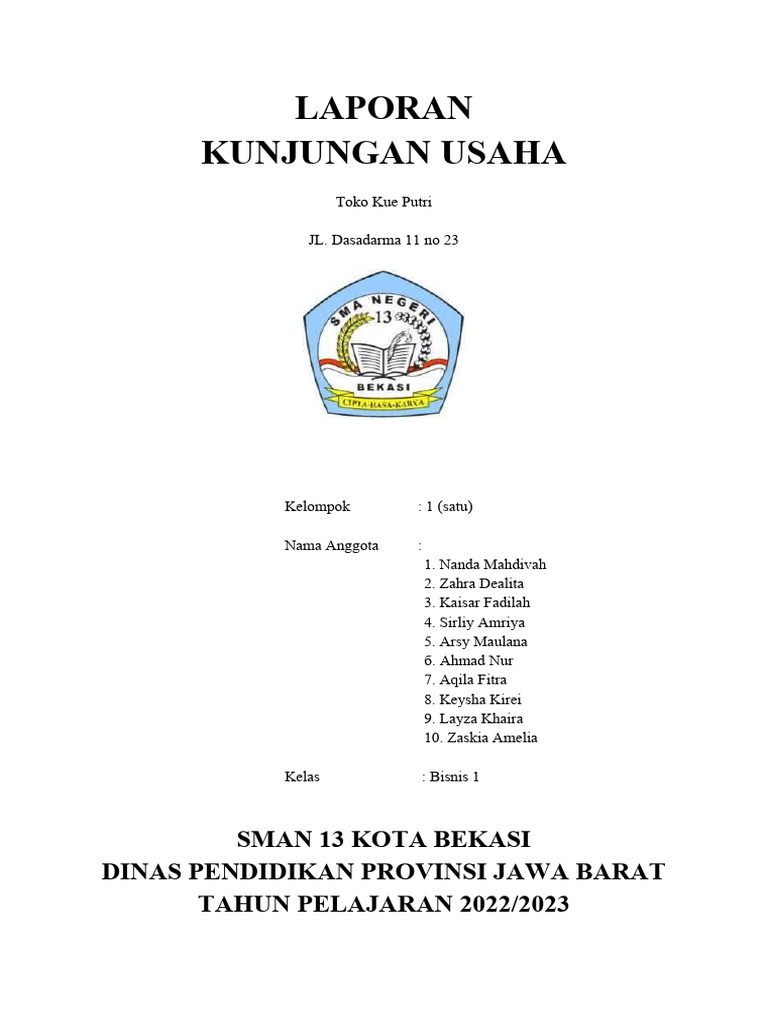 Format Laporan - Kunjungan - p5 Tema Kwu | PDF