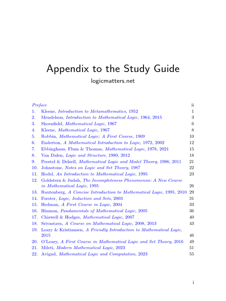 Appendix | PDF | First Order Logic | Mathematical Logic