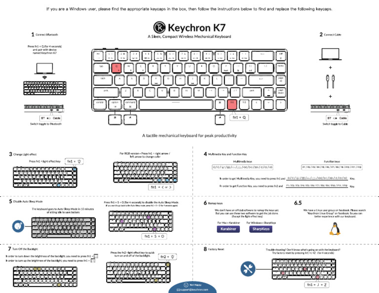 Keychron User Guide K7 | PDF