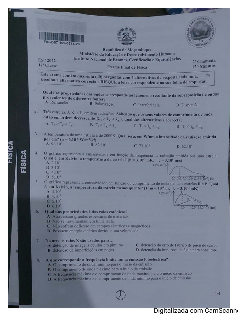 Exame de Física 2 Época 2022 | PDF
