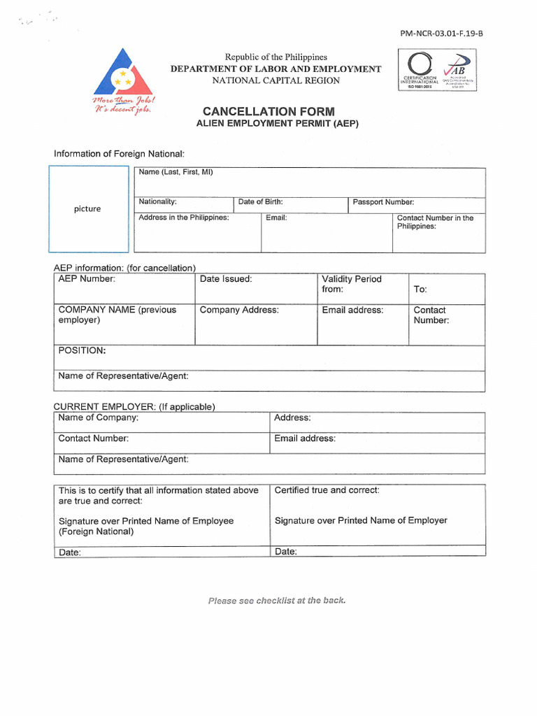 AEP Cancellation Form | PDF