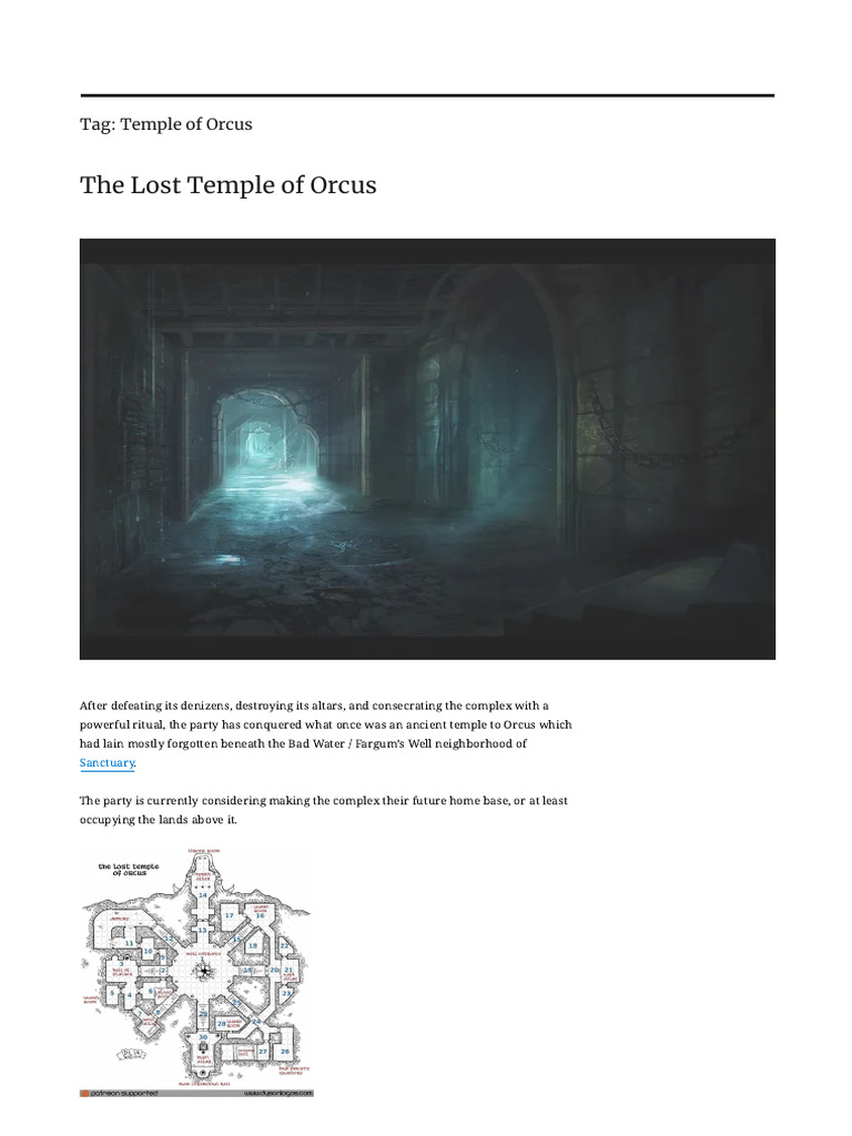 Temple of Orcus - Sanctuary | PDF | Altar