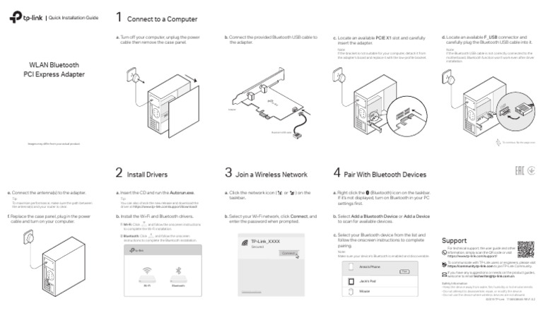 TP-Link WiFi 6E AXE5400 PCIe WiFi Card - installation manual | PDF | Bluetooth | Wi Fi