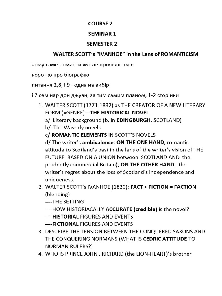 COURSE 2. Sem 1 | PDF