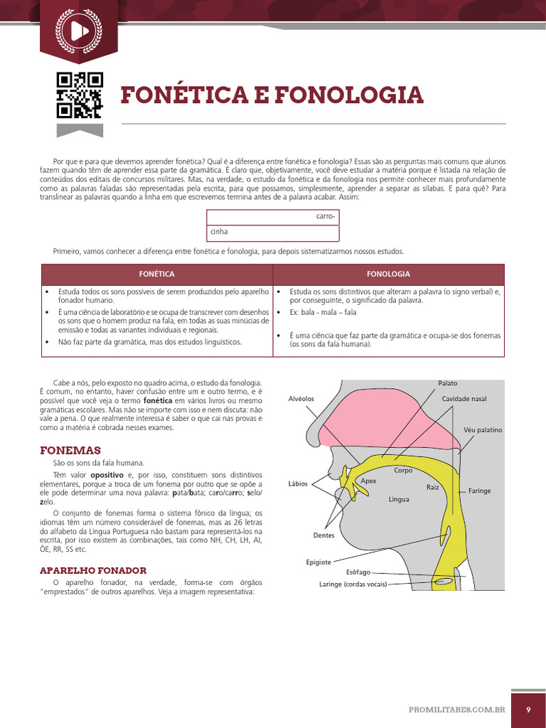 Por021 - Fonética e Fonologia | PDF | Fonema | Vogal