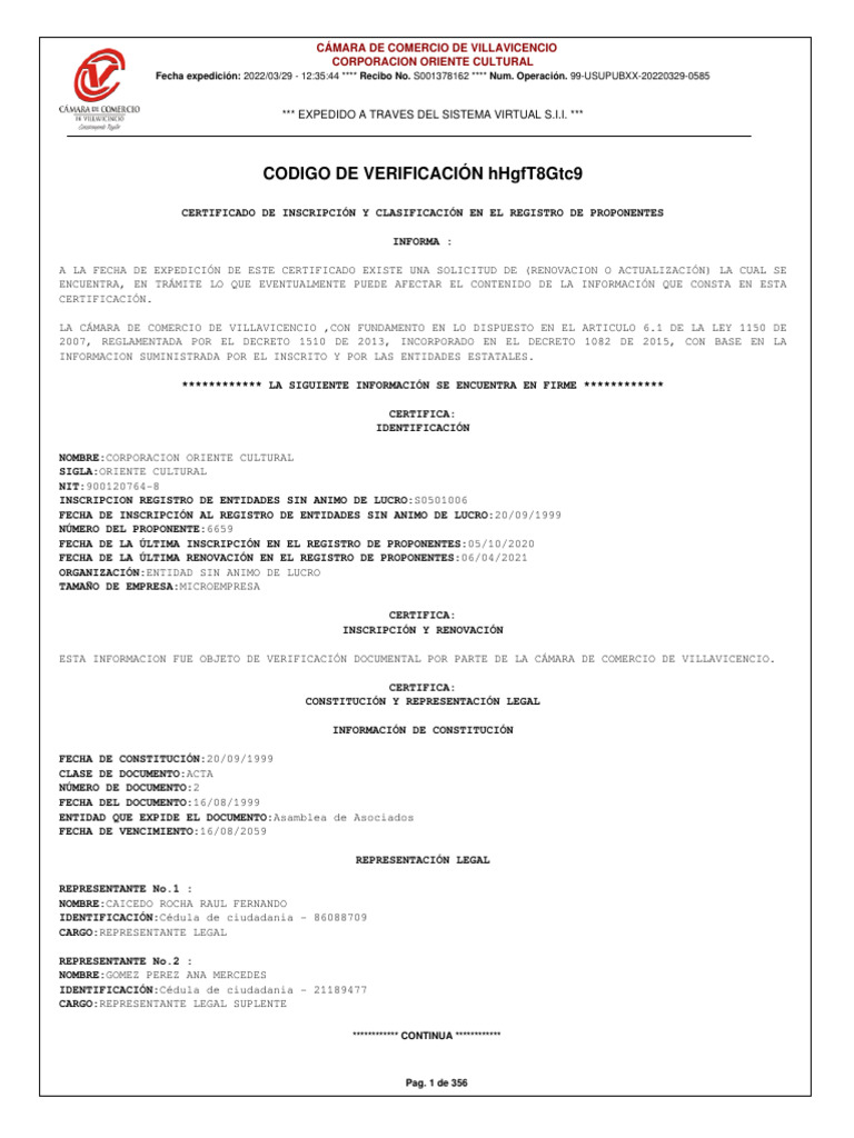 06 Certificado de Proponentes RUP 29-03-2022 | PDF | Hardware de la ... 06 Certificado de Proponentes RUP 29-03-2022 | PDF | Hardware de la ...