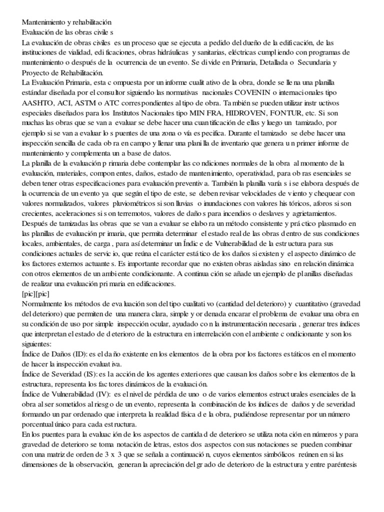 Mantenimiento de Obras Civiles | PDF | Revestimiento | Corrosión