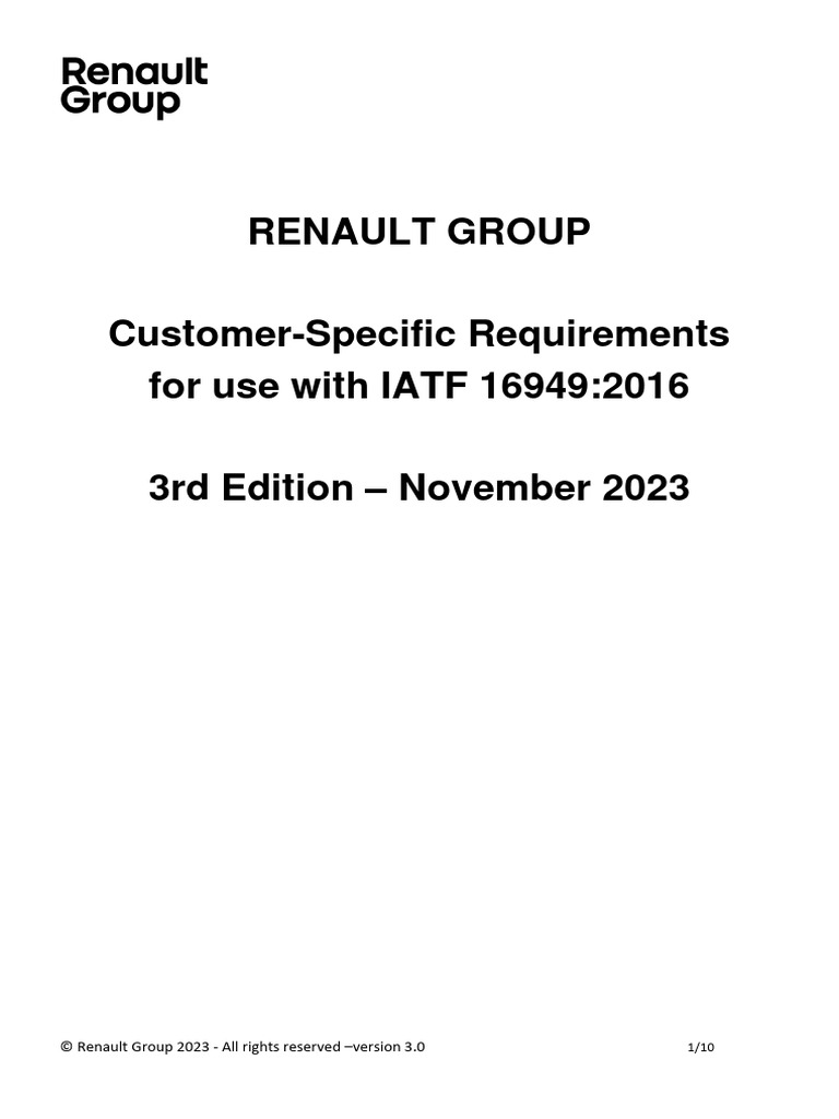 CSR Renault Group Nov - 2023 | PDF | Quality Management System | Business