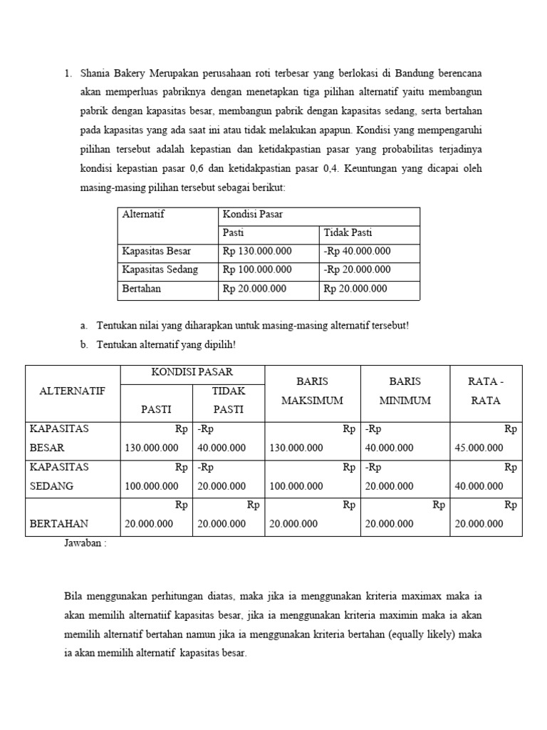 Tugas 1 Manajemen Operasi Operasi | PDF