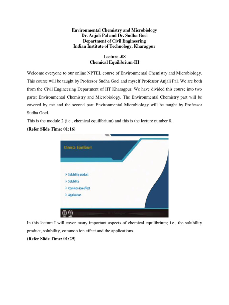 Lec 8 | PDF | Solubility | Precipitation (Chemistry)