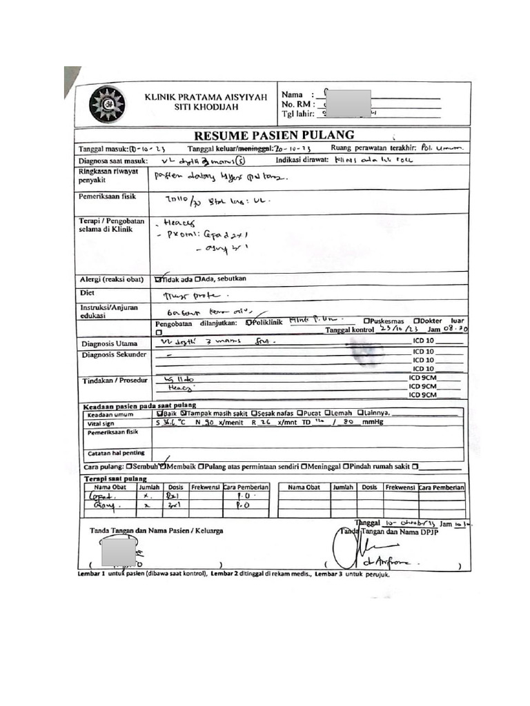 FENI 3.10.3 Bukti Resume Pasien Pulang | PDF