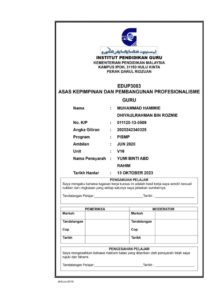 Edup 3083 t1 | PDF | Karier & Perkembangan