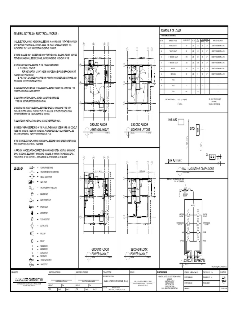 General Notes On Electrical Works:: Schedule of Loads | PDF ...