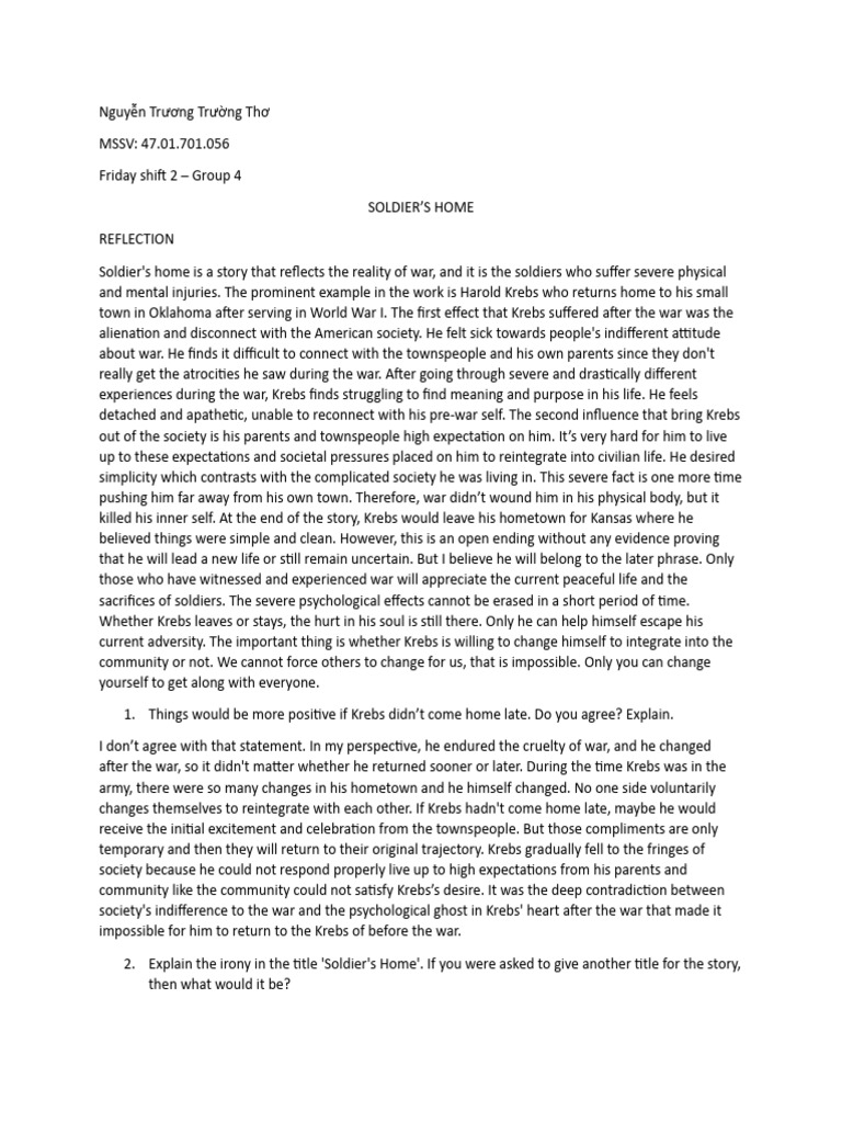 Reflection Week 2 | PDF | Feeling | Ernest Hemingway