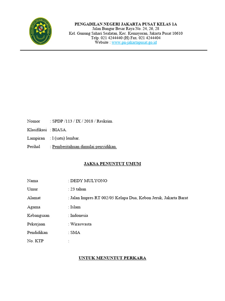 Penyidikan Pemerkosaan Dedy Mulyono | PDF