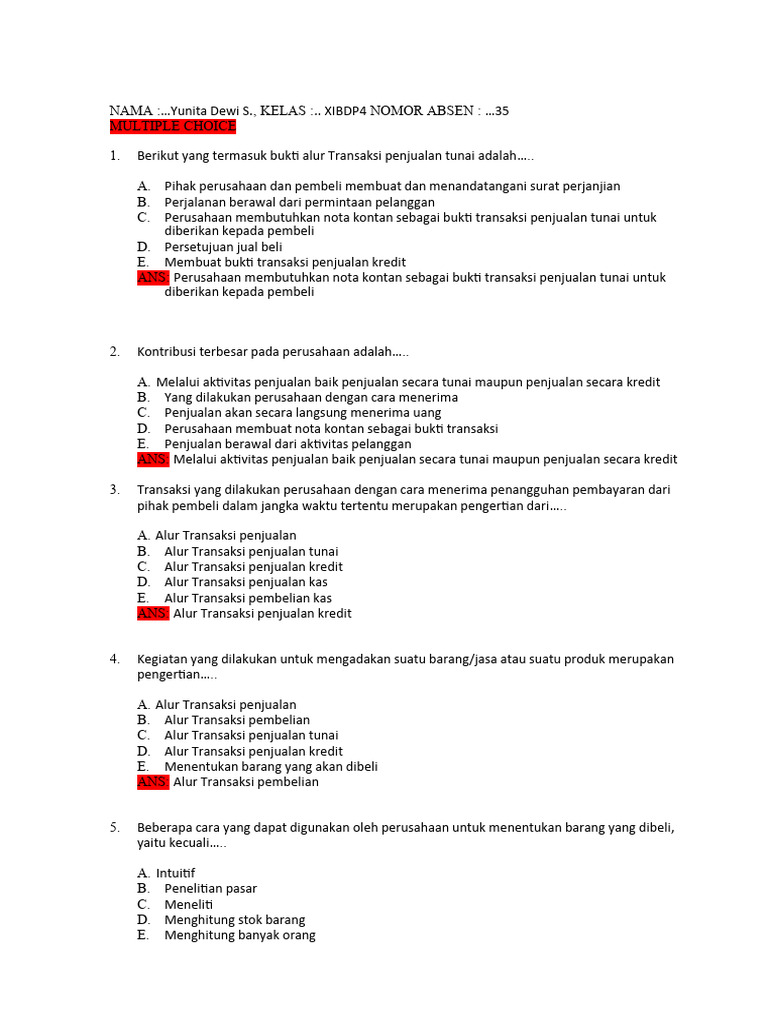 Xi BDP 4..... Yunita Dewi S.... KD 3.2 Memahami Alur Transaksi Pada Perusahaan | PDF