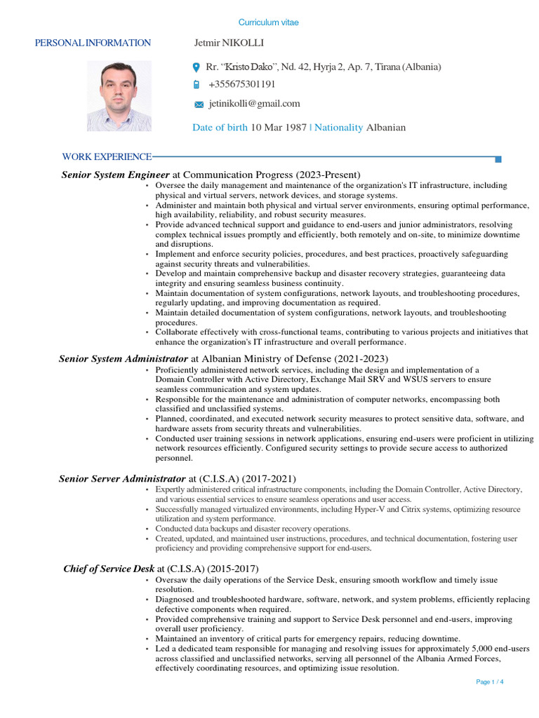 CV J.N | PDF | Computer Security | Security