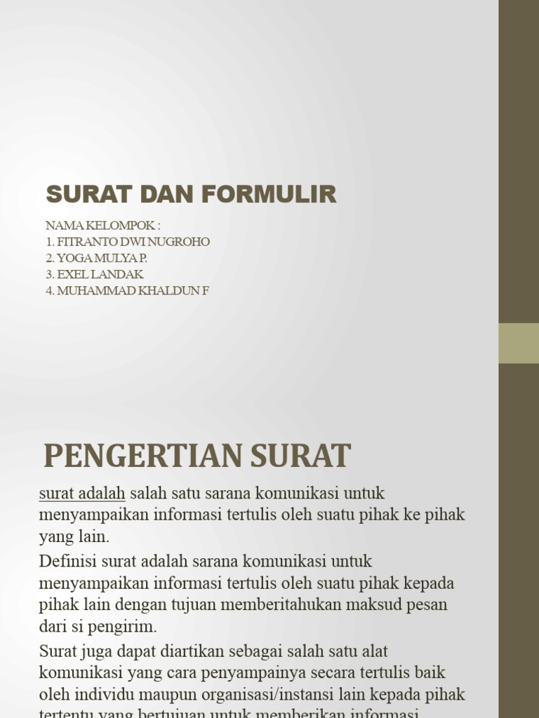 Surat Dan Formulir | PDF