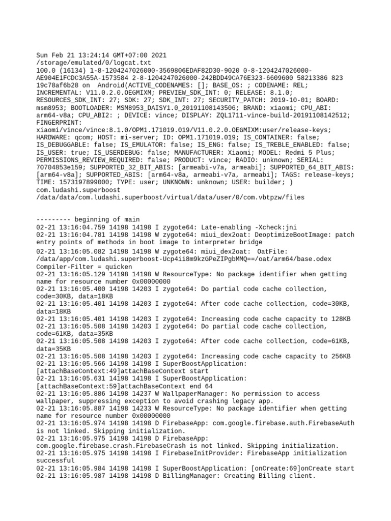 Logcat | PDF | Cache (Computing) | Computing