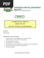Worksheet 7 Financial Documents and Tariff Systems Grade 10 ...