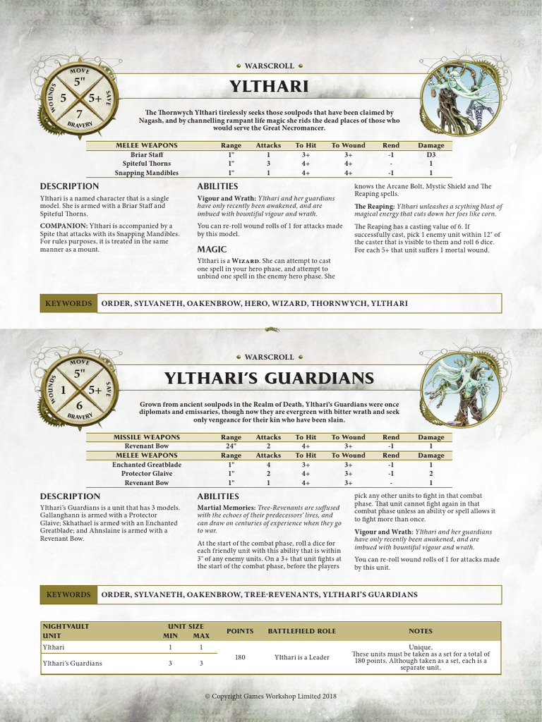 Aos Warscroll Yltharis Guardians en | PDF